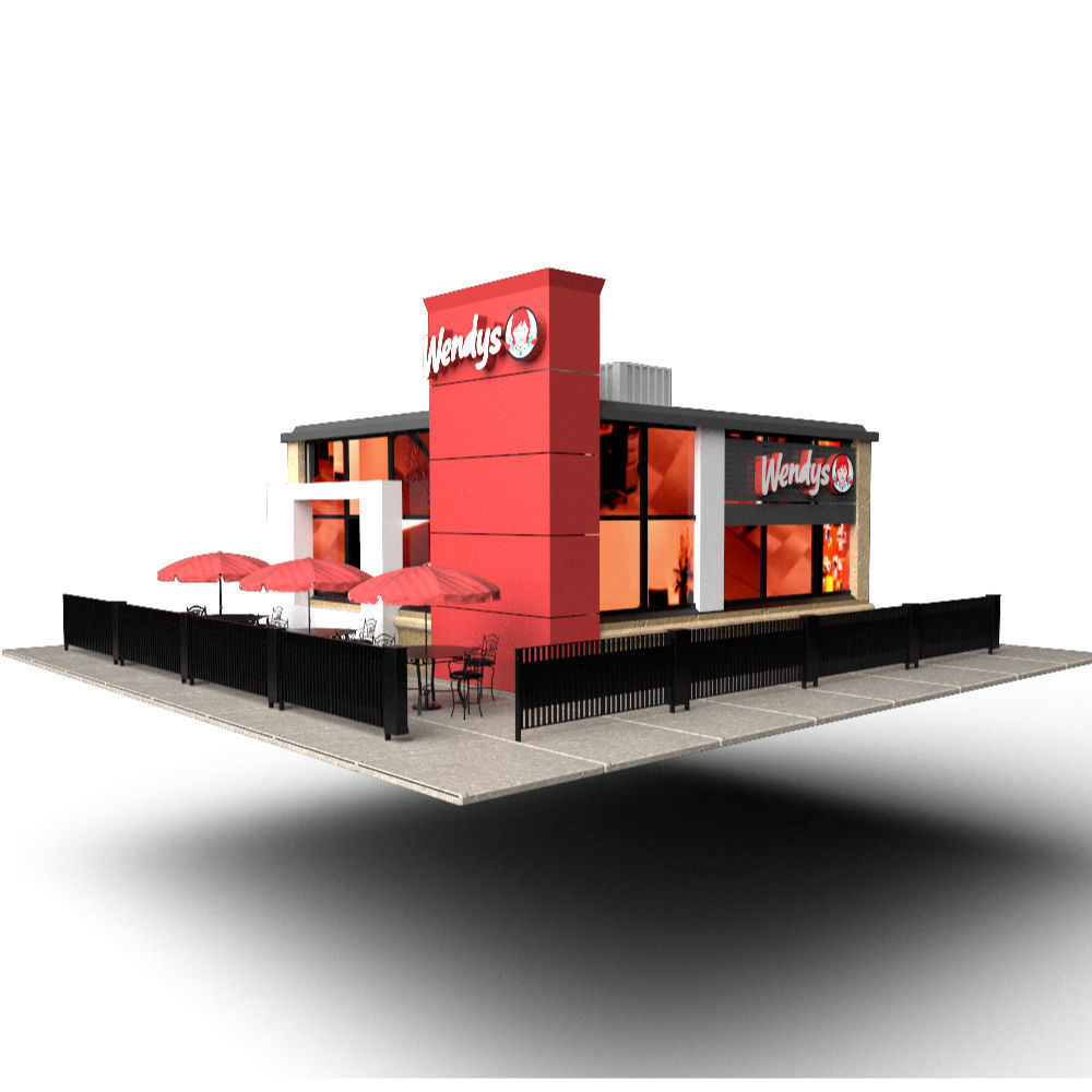 Wends fast food restaurant 3D model | CGTrader