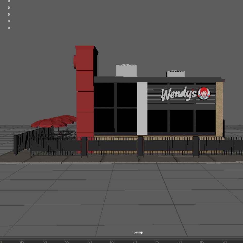 Wends fast food restaurant 3D model | CGTrader
