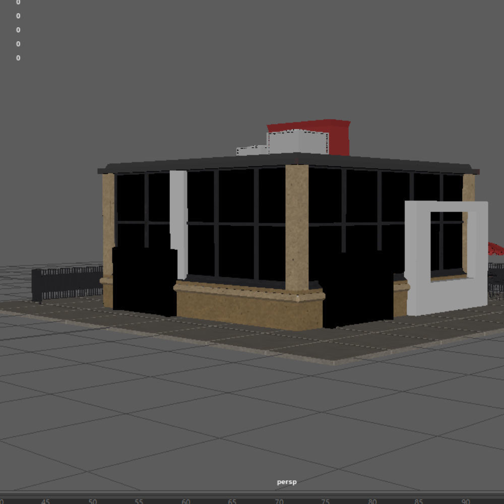Wends fast food restaurant 3D model | CGTrader
