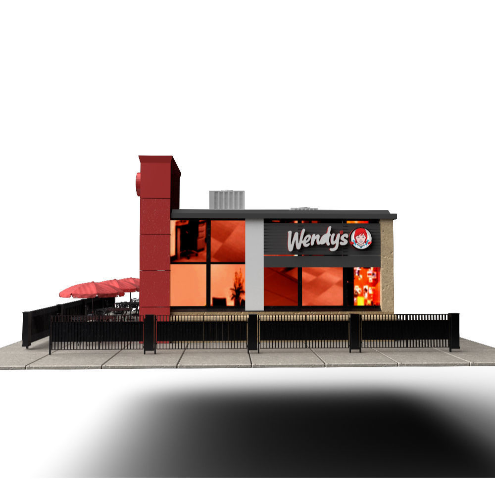 Wends fast food restaurant 3D model | CGTrader