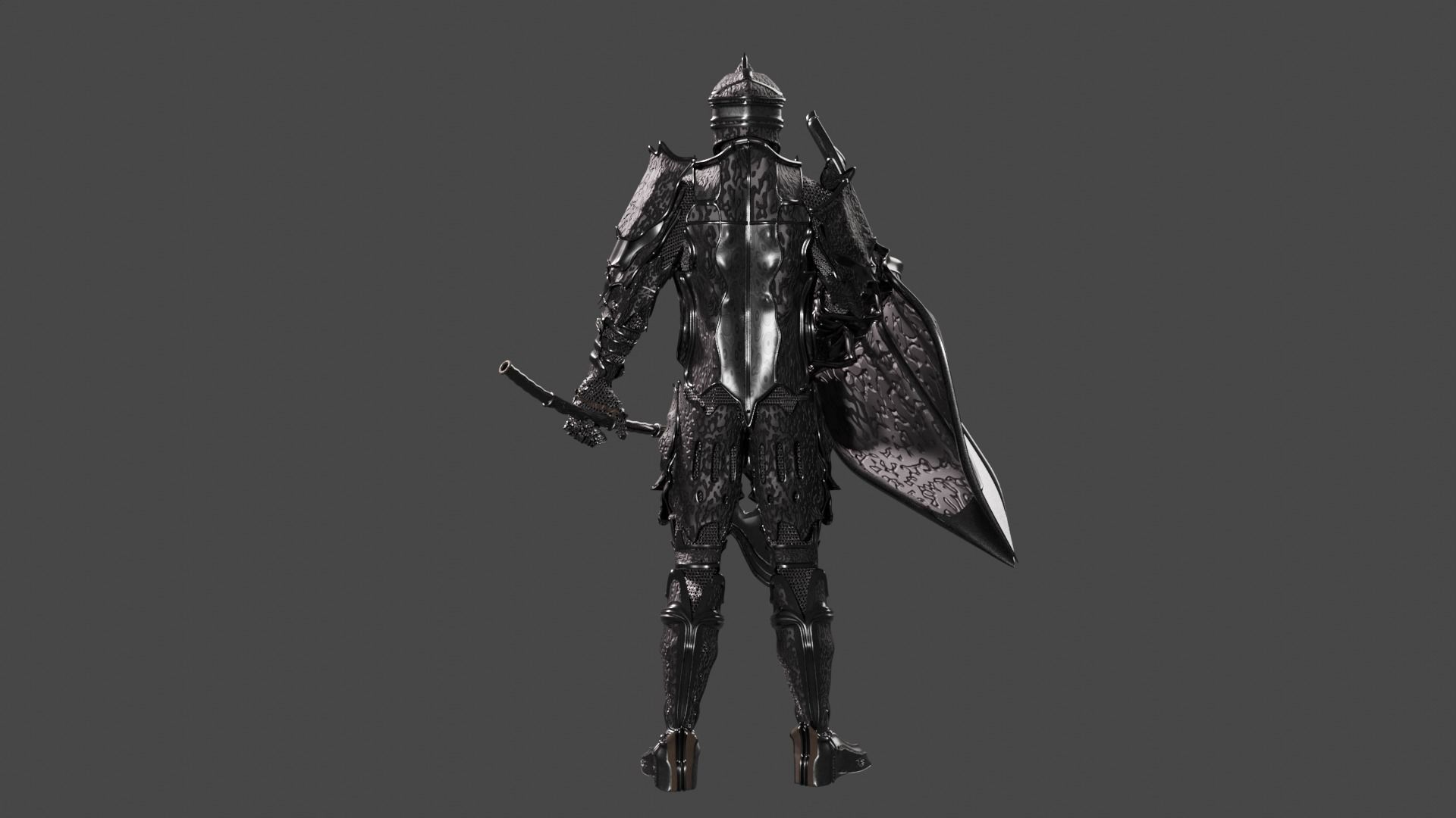 Sunlord and Moonlord set of armors and weapons 3D model rigged | CGTrader