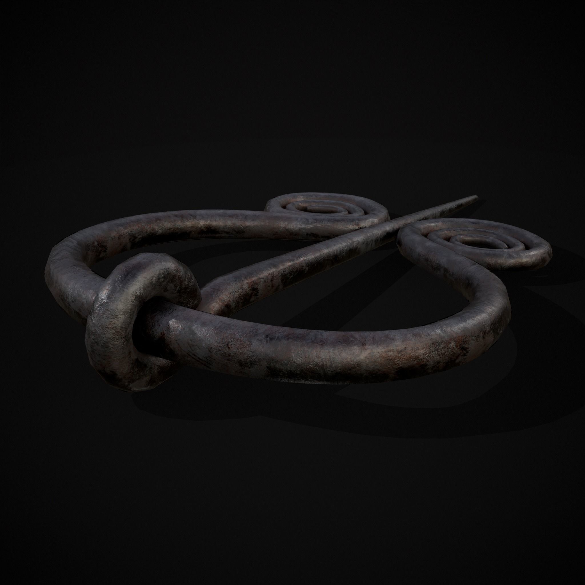 3D model Medieval Hand Forged Iron Brooch VR / AR / low-poly | CGTrader