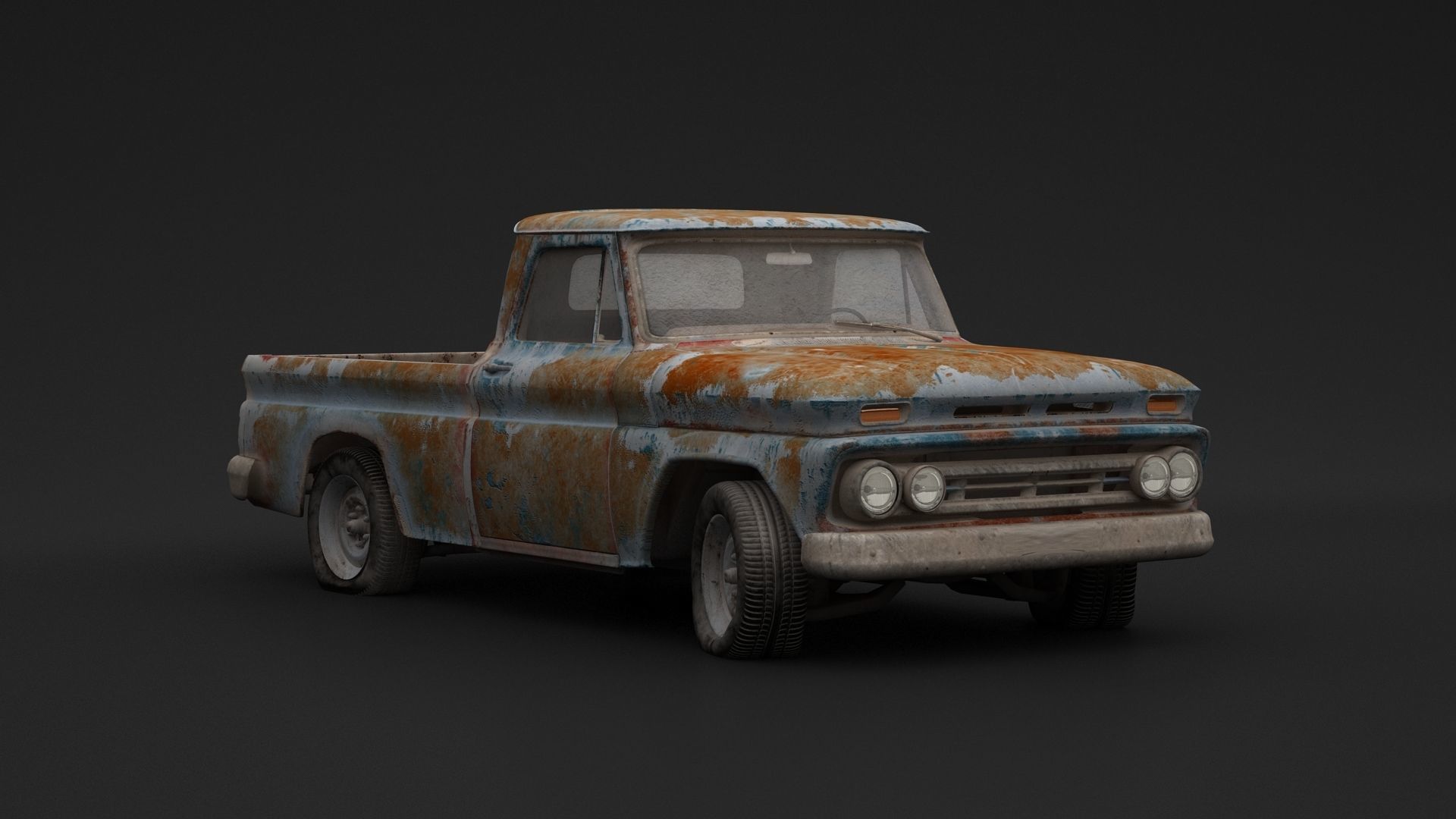 Rusty Old Pickup 3D model | CGTrader
