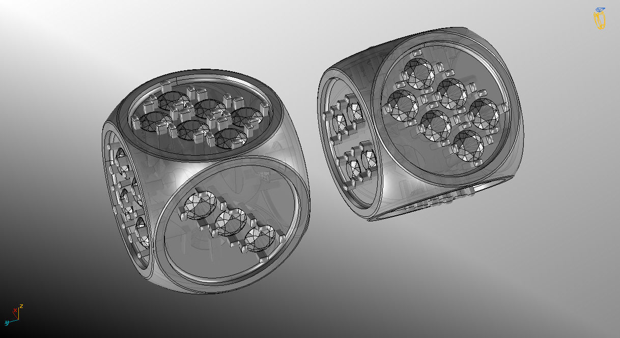 dice with gems 3D model 3D printable | CGTrader