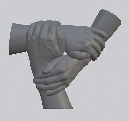 3 hands holding 3D model 3D printable | CGTrader