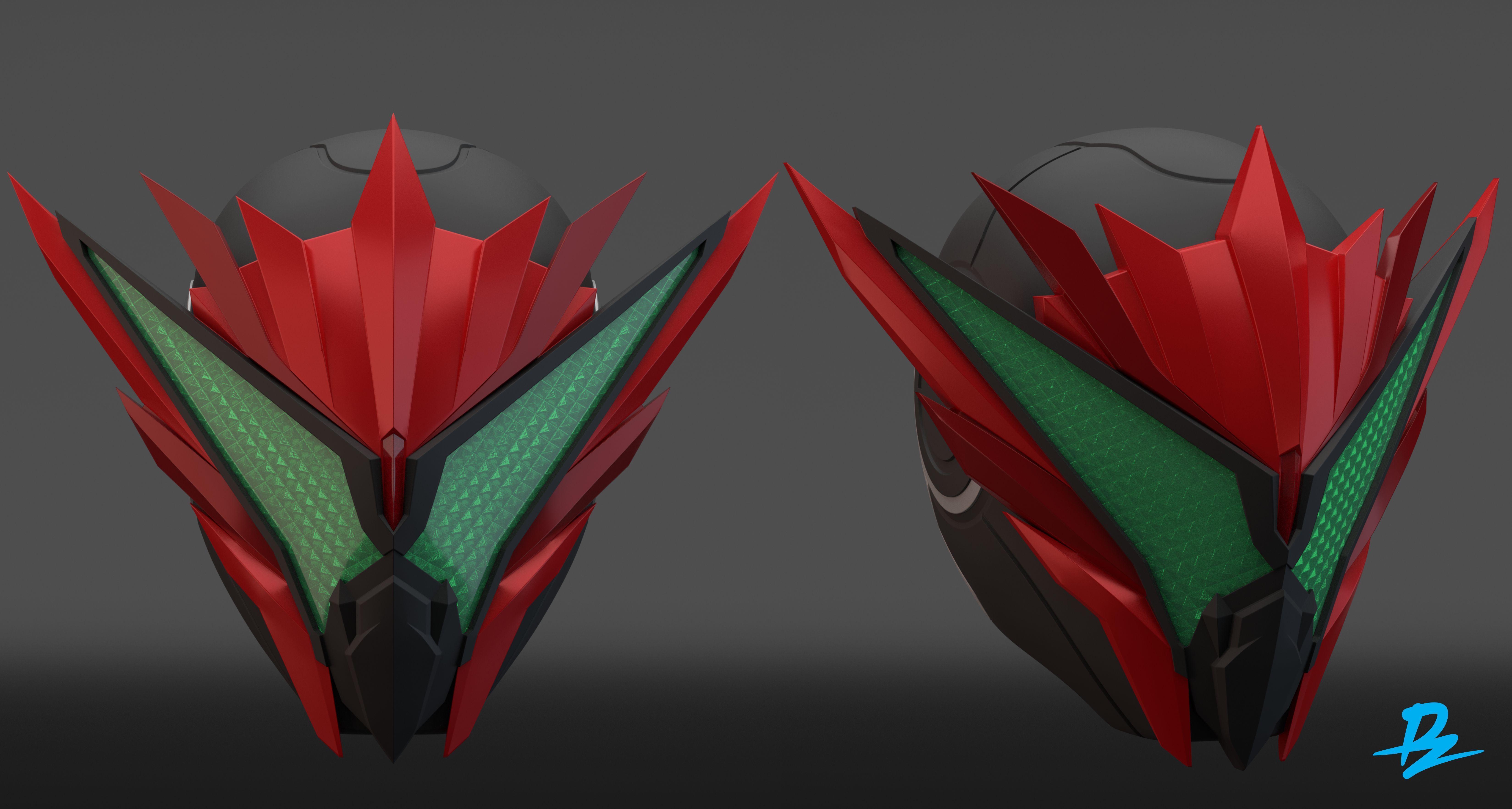 Kamen Rider Jin Burning Falcon Form 3D model 3D printable | CGTrader