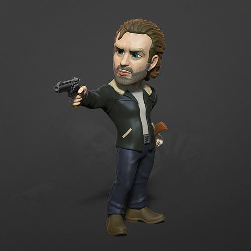 Rick Grimes - the walking dead fanart - 3d printing 3D model 3D ...
