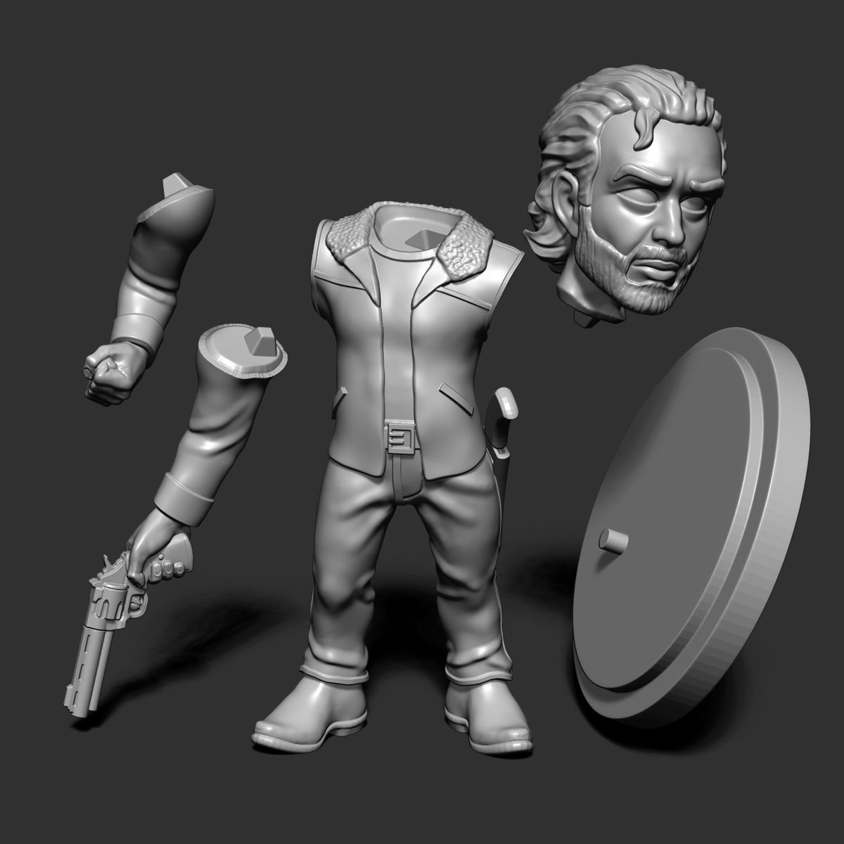 Rick Grimes - the walking dead fanart - 3d printing 3D model 3D ...