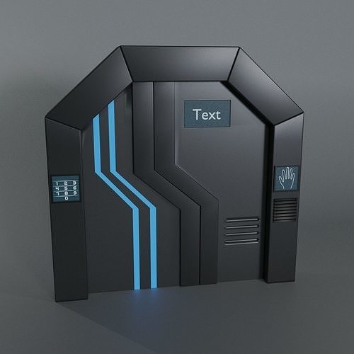 Futuristic Double Sliding Door 3D model | CGTrader