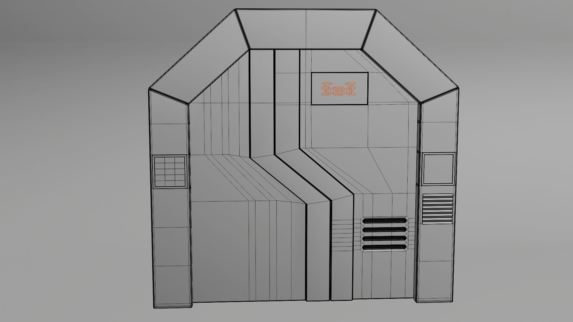 Futuristic Double Sliding Door 3D model | CGTrader
