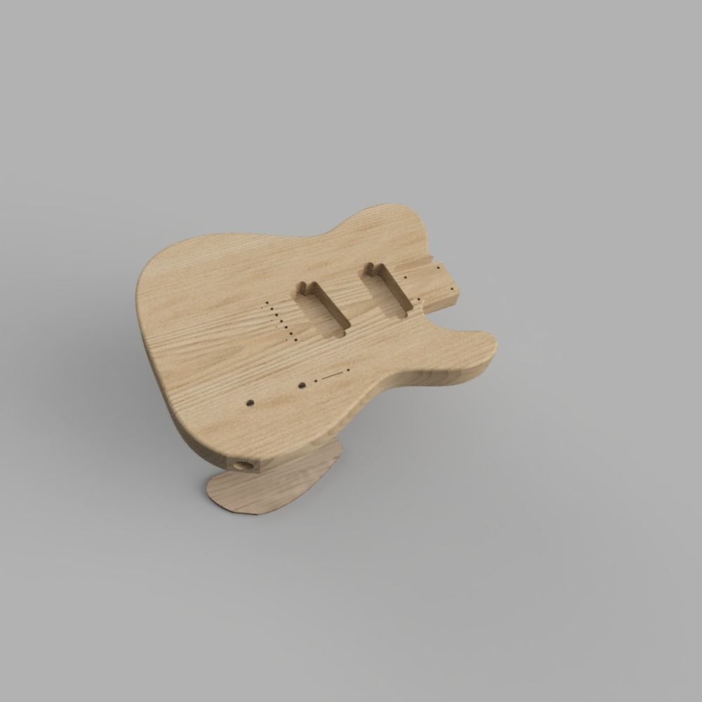 Cnc Modern 7 String Telecaster Guitar Body And Neck 3d Cad Model 3d