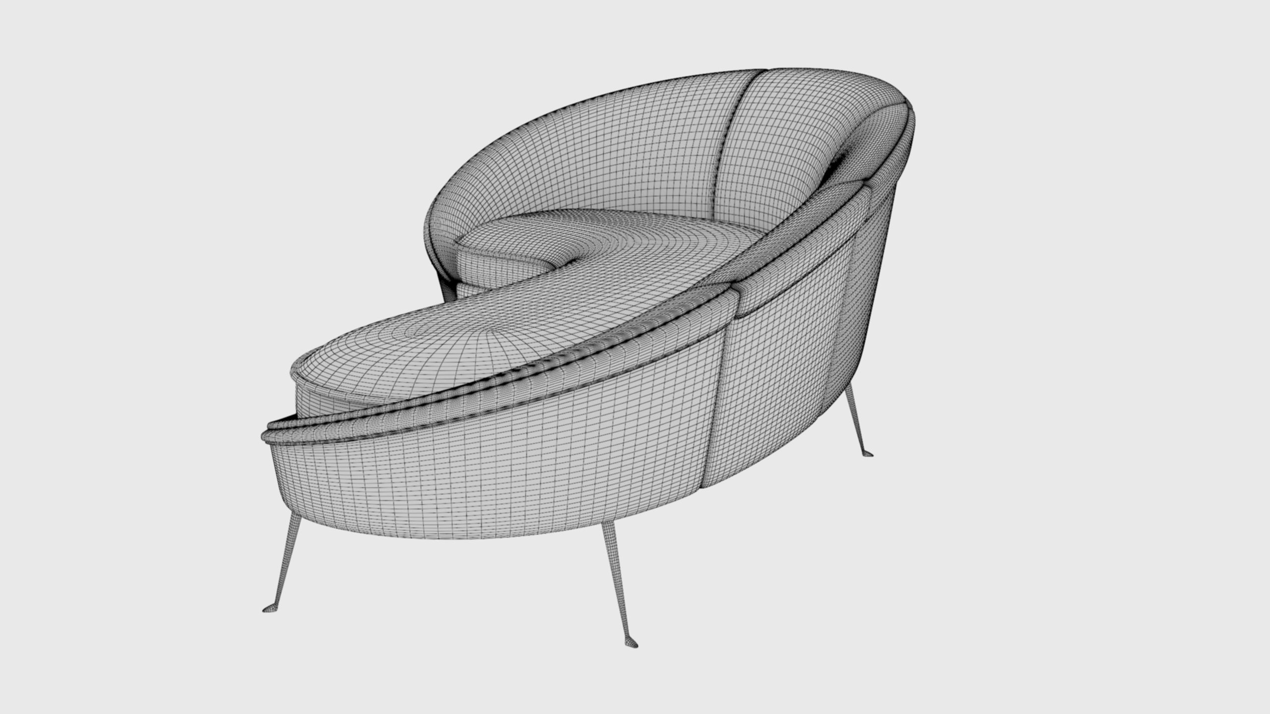 Ico Parisi Style Modern Curved Sofa 01 With Pro Studio Scene 3D model ...
