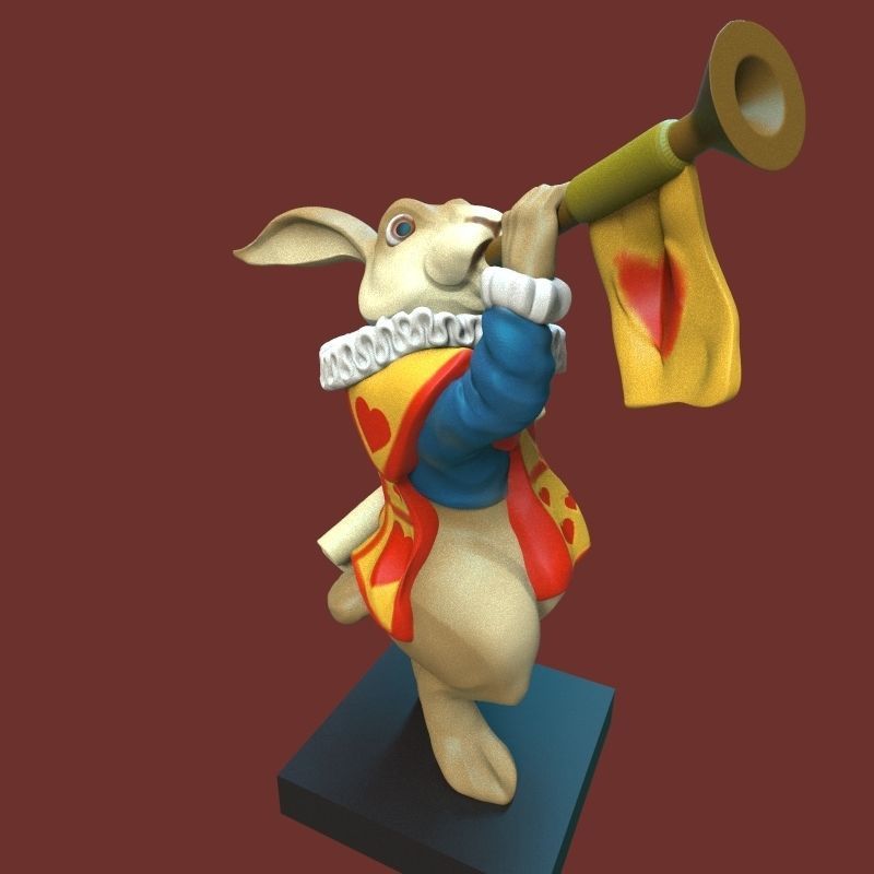 white rabbit 3D model 3D printable | CGTrader