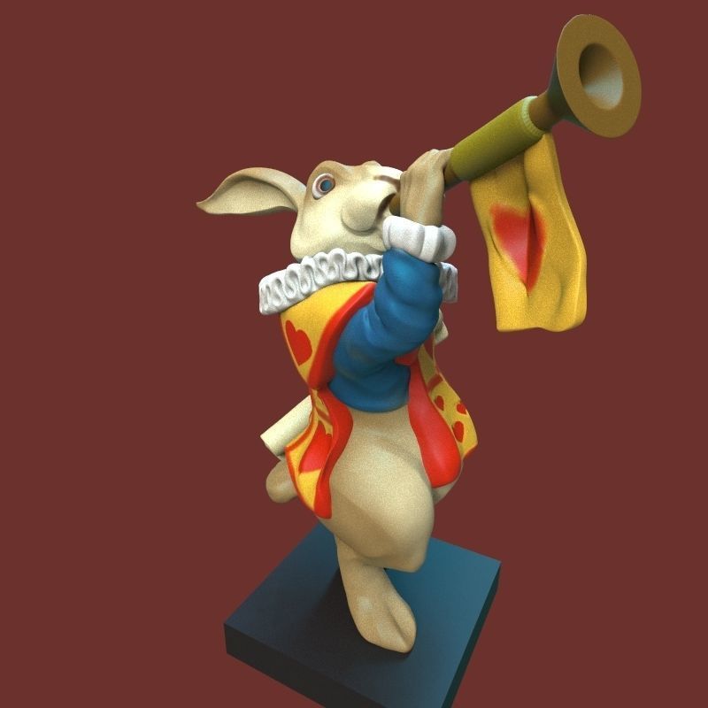 white rabbit 3D model 3D printable | CGTrader