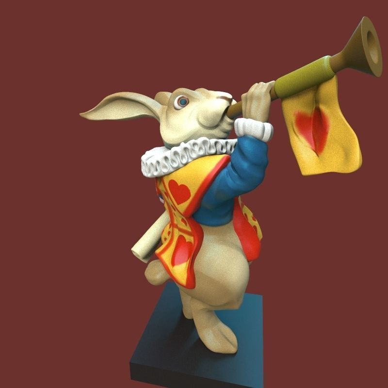 white rabbit 3D model 3D printable | CGTrader