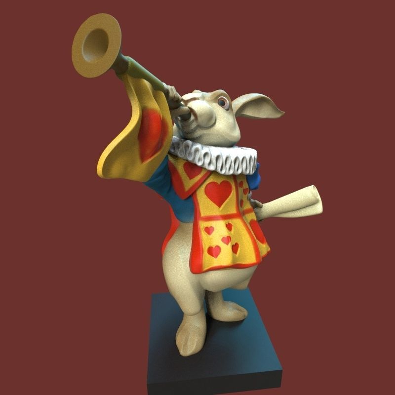 white rabbit 3D model 3D printable | CGTrader