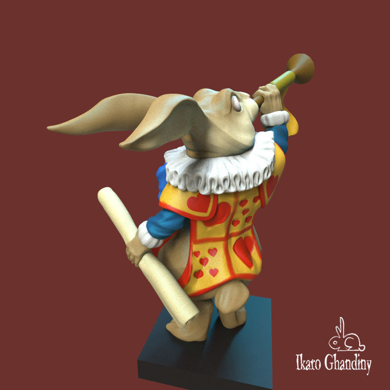 white rabbit 3D model 3D printable | CGTrader