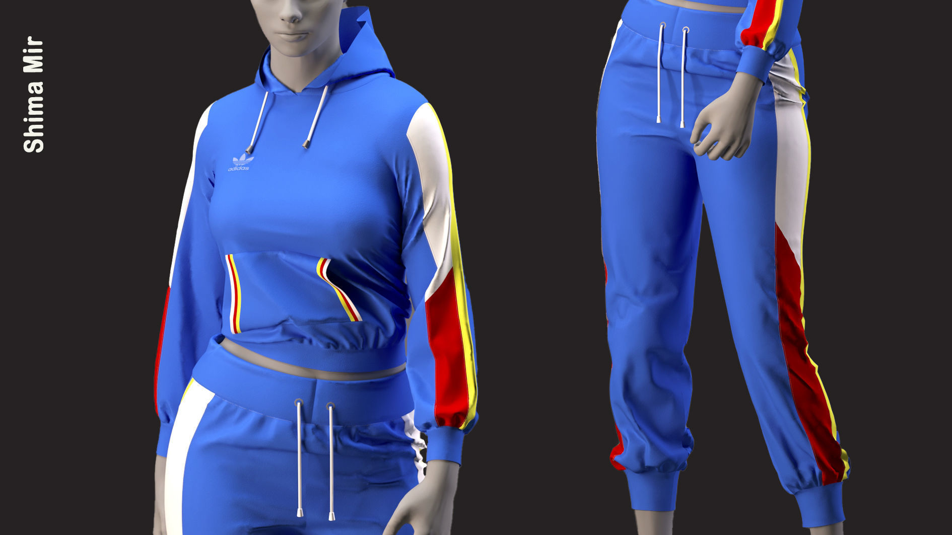 blue sportswear - outfit - ZPRG- FBX- OBJ- MTL -TEXTURES 3D model ...