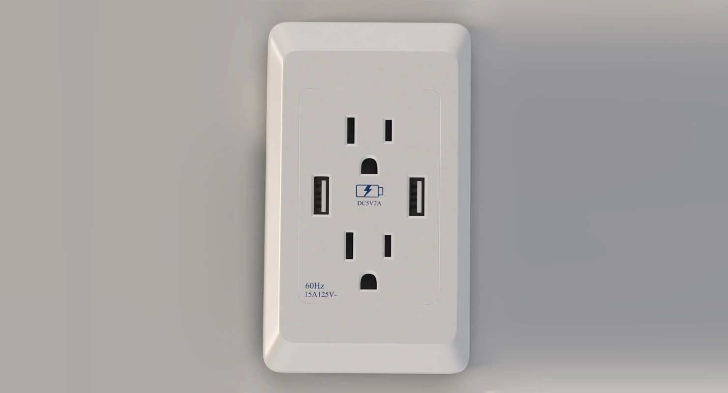 Electrical Plug and Switches Adapter with Usb Outlets 3D model | CGTrader