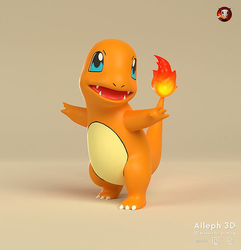 Pokemon charmander 3D model 3D printable | CGTrader