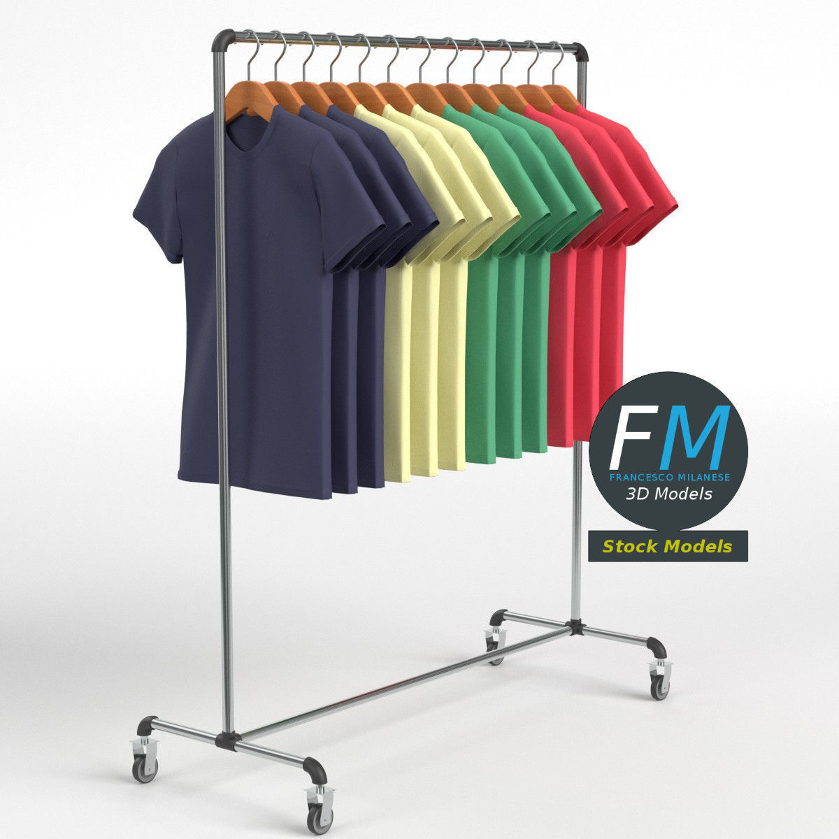 T-shirts rack 3D model | CGTrader