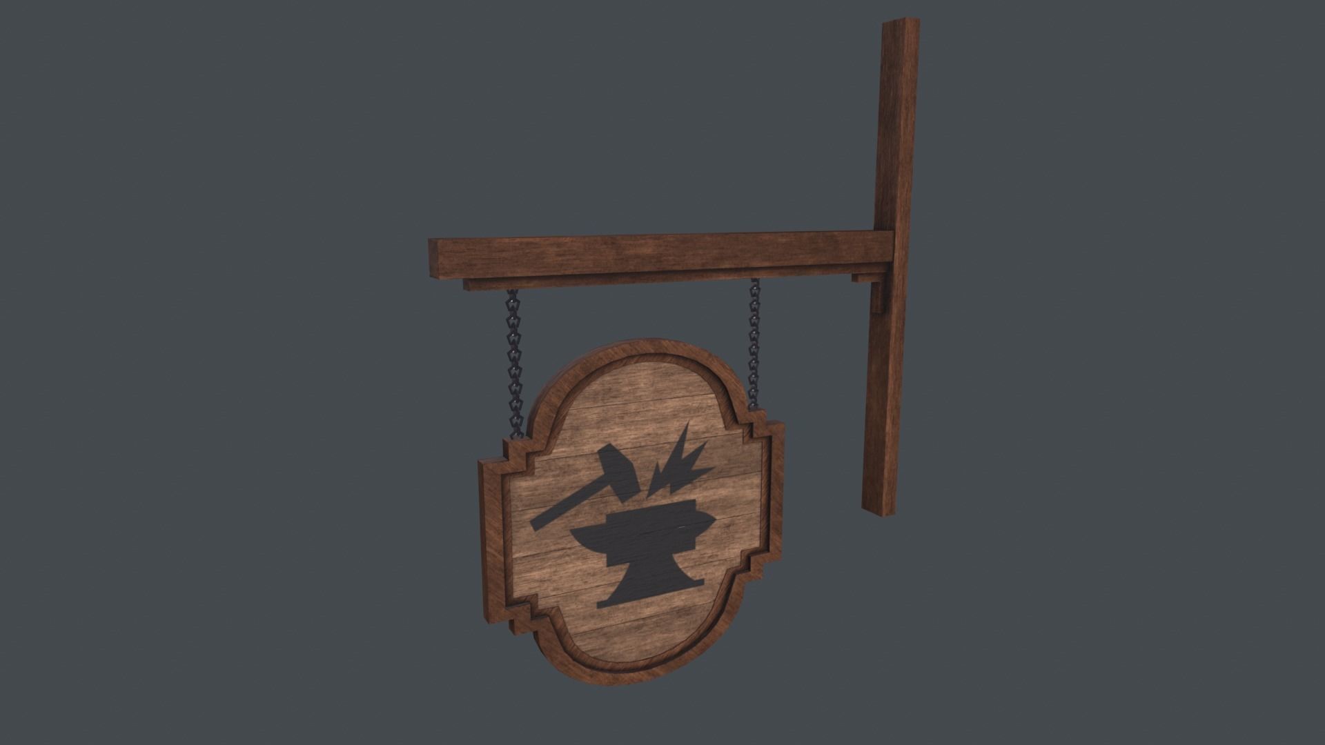 3D model Old blacksmith sign 3D Model VR / AR / low-poly | CGTrader