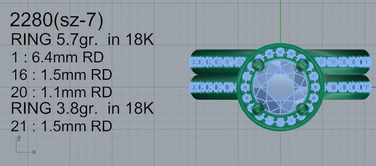 Diamond eternity ring with band 2280 3D print model 3D model 3D ...