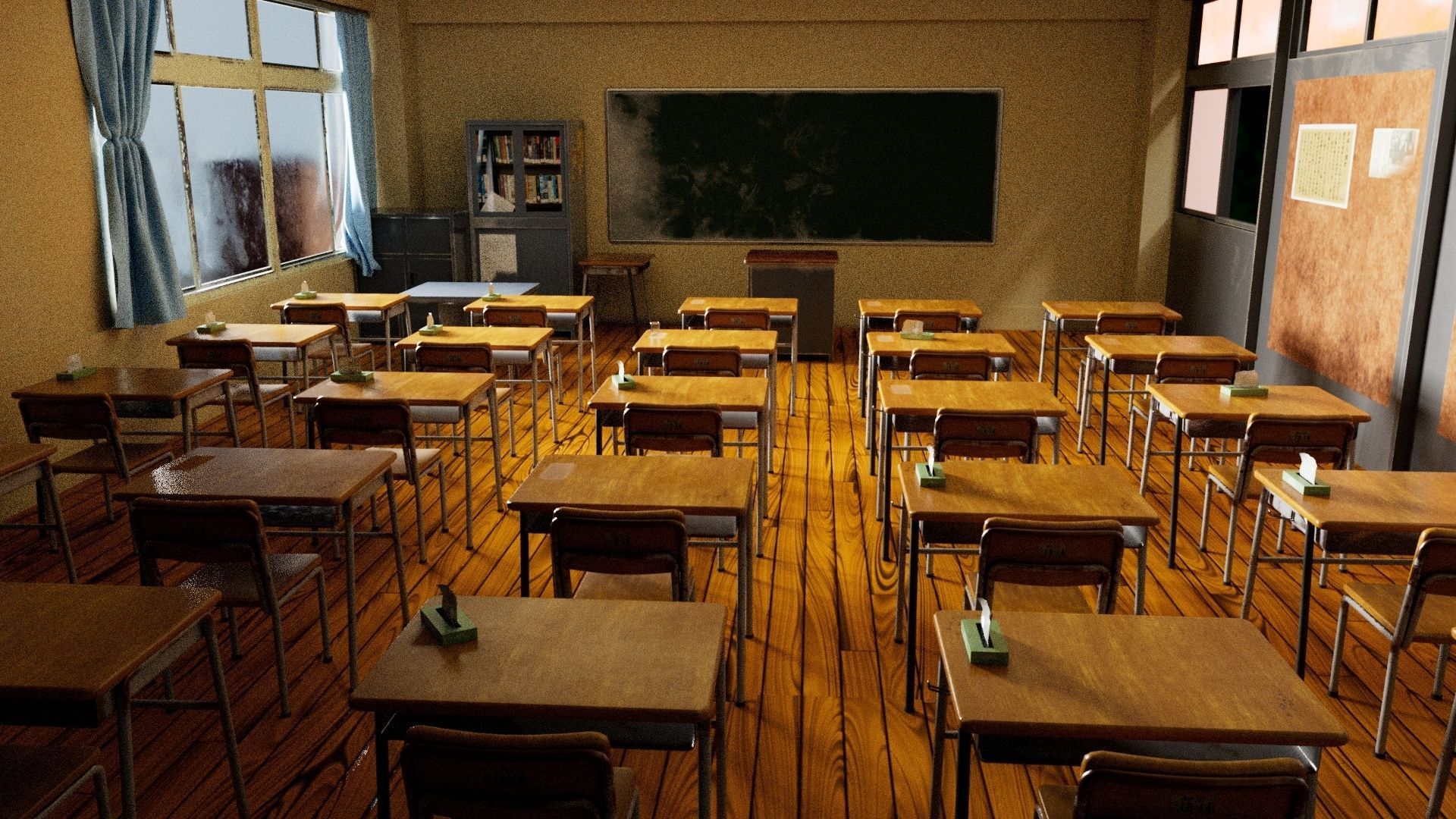 Japan Class Room 3D model 3D model | CGTrader
