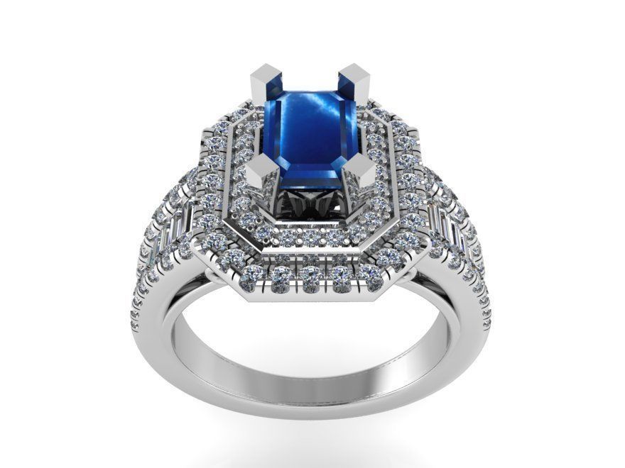 Gorgeous dark blue ring 2287 3D print model 3D model 3D printable ...