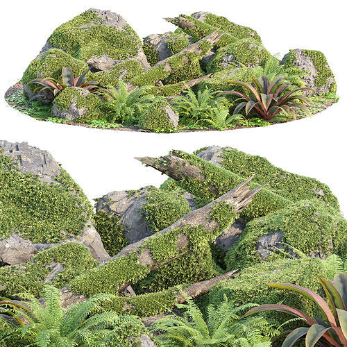 Mossy Garden Asset collection vol 156 3D model | CGTrader
