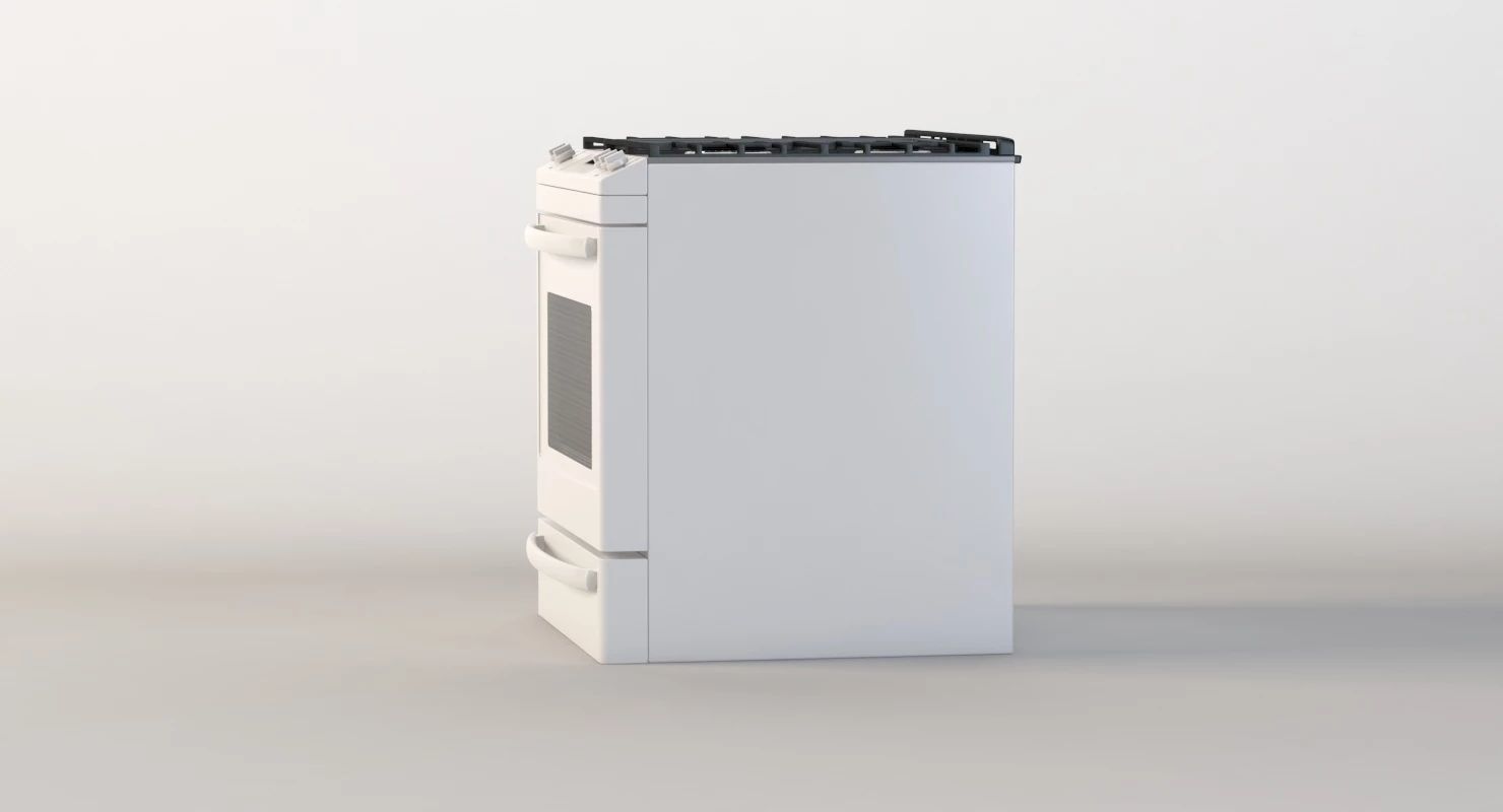 General Electric 30 White Slide In Convection Oven Gas Range 3D model ...