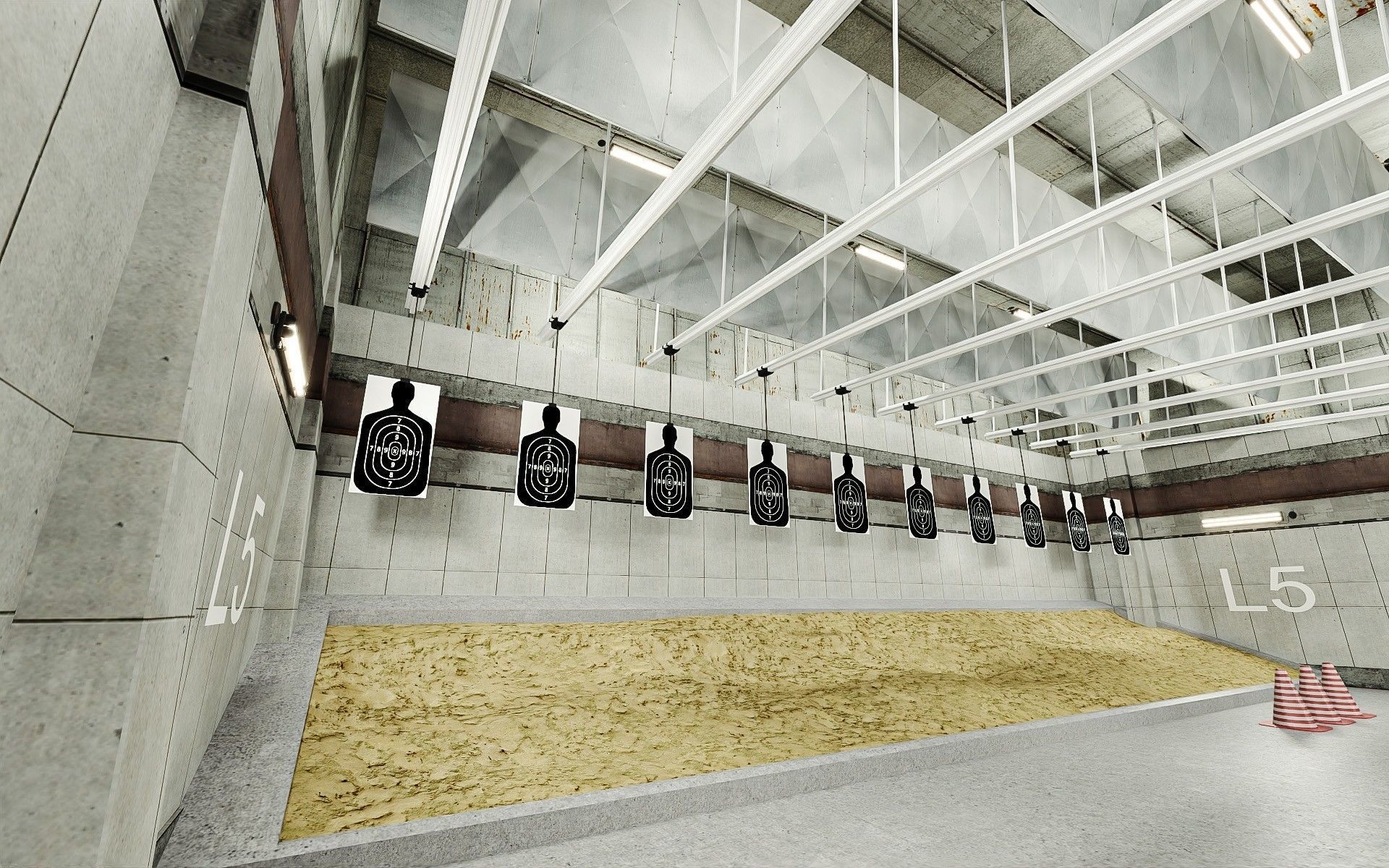 3D model Gun Ranges Room VR / AR / low-poly | CGTrader