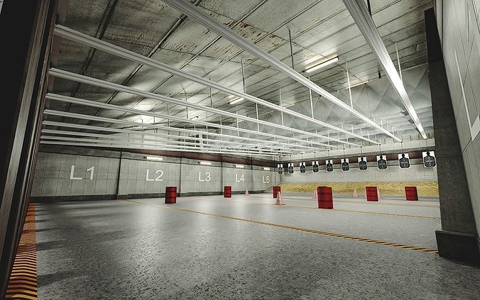 3D model Gun Ranges Room VR / AR / low-poly | CGTrader