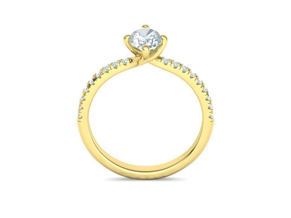 Solitaire Engagement Compass Set Four Claw Ring 7x5 Oval stone 3D model ...