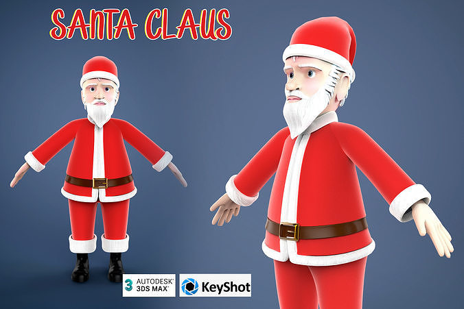 3D model Cartoon Santa Claus VR / AR / low-poly | CGTrader