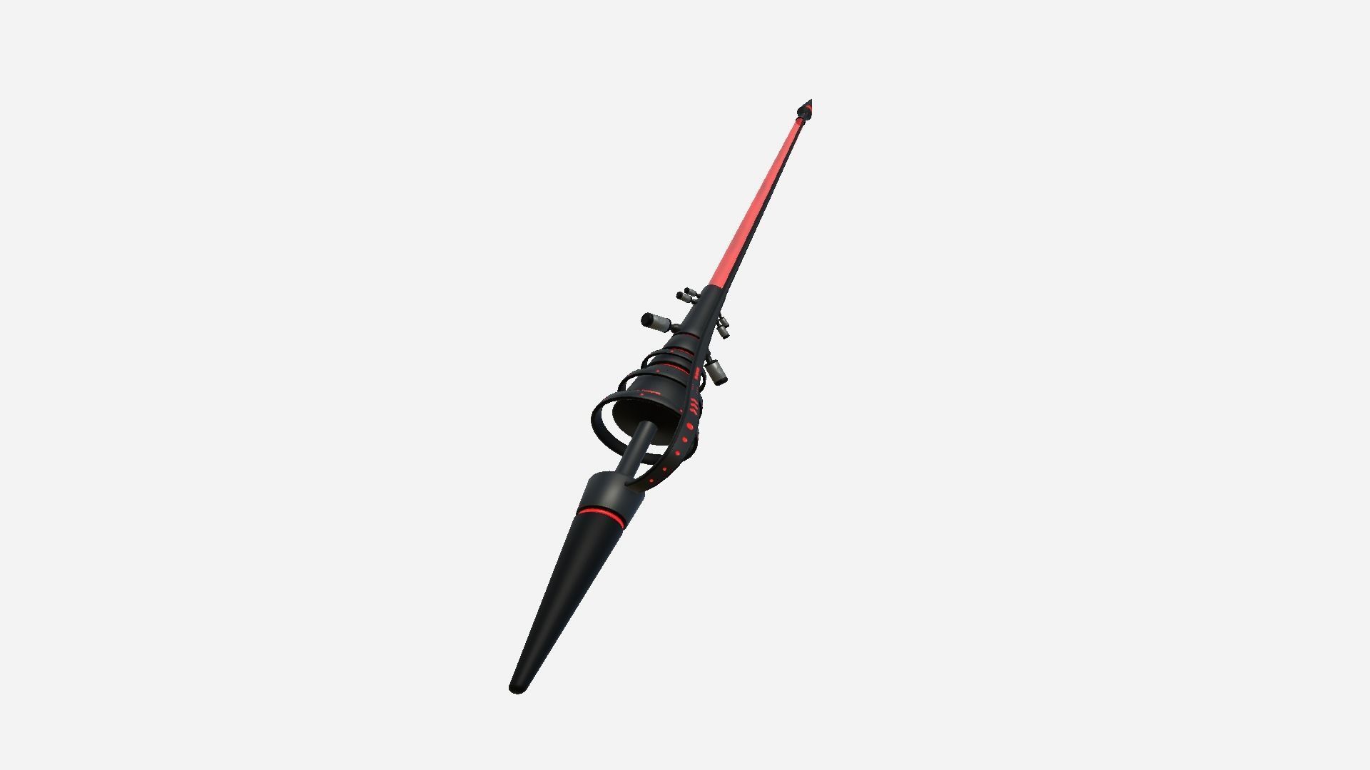 3D model SciFi War Lance A04 Red Black - Sci Fi Weapon Design VR / AR ...