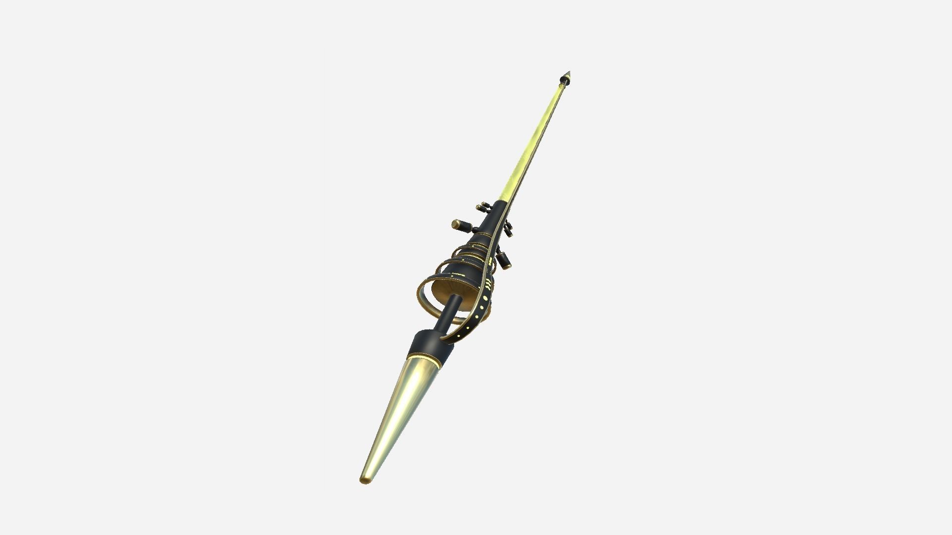 3D model SciFi War Lance A05 Black Yellow - Sci Fi Weapon Design VR ...