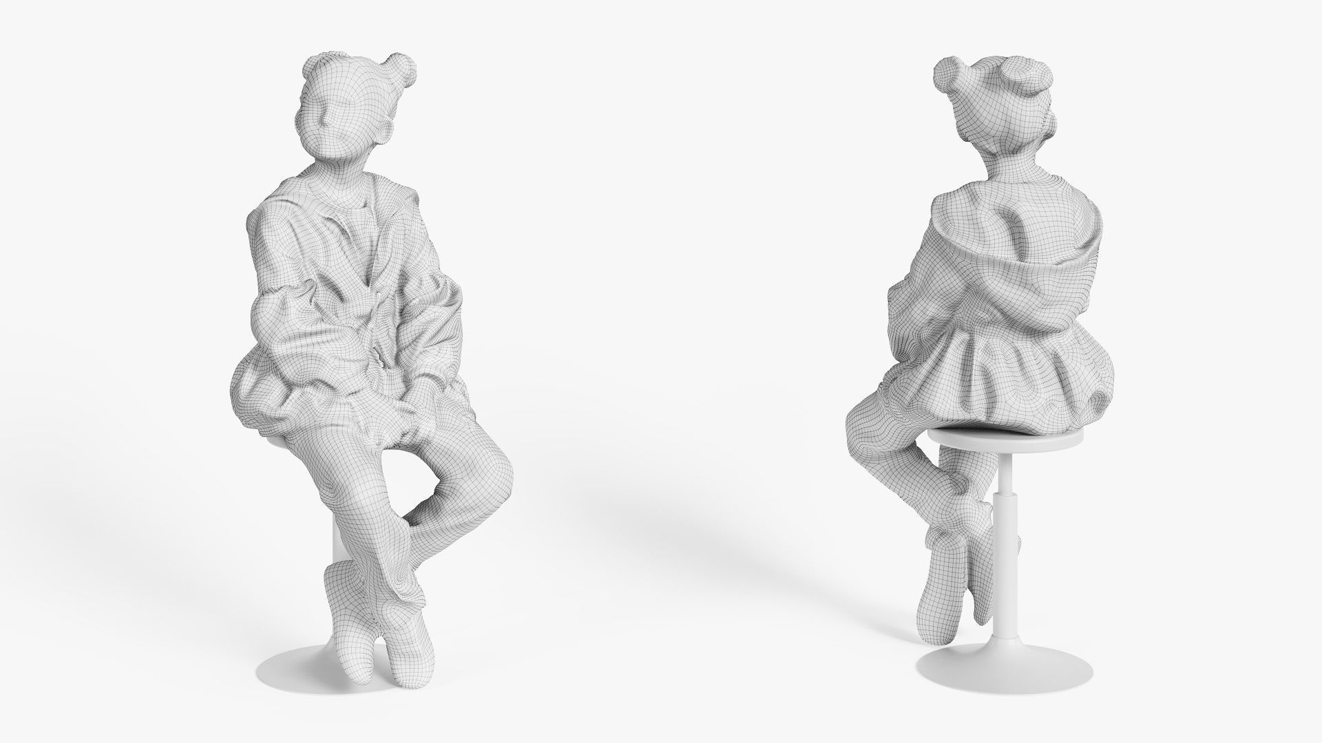 3D model Child Girl Sitting Ks00030 VR / AR / low-poly | CGTrader