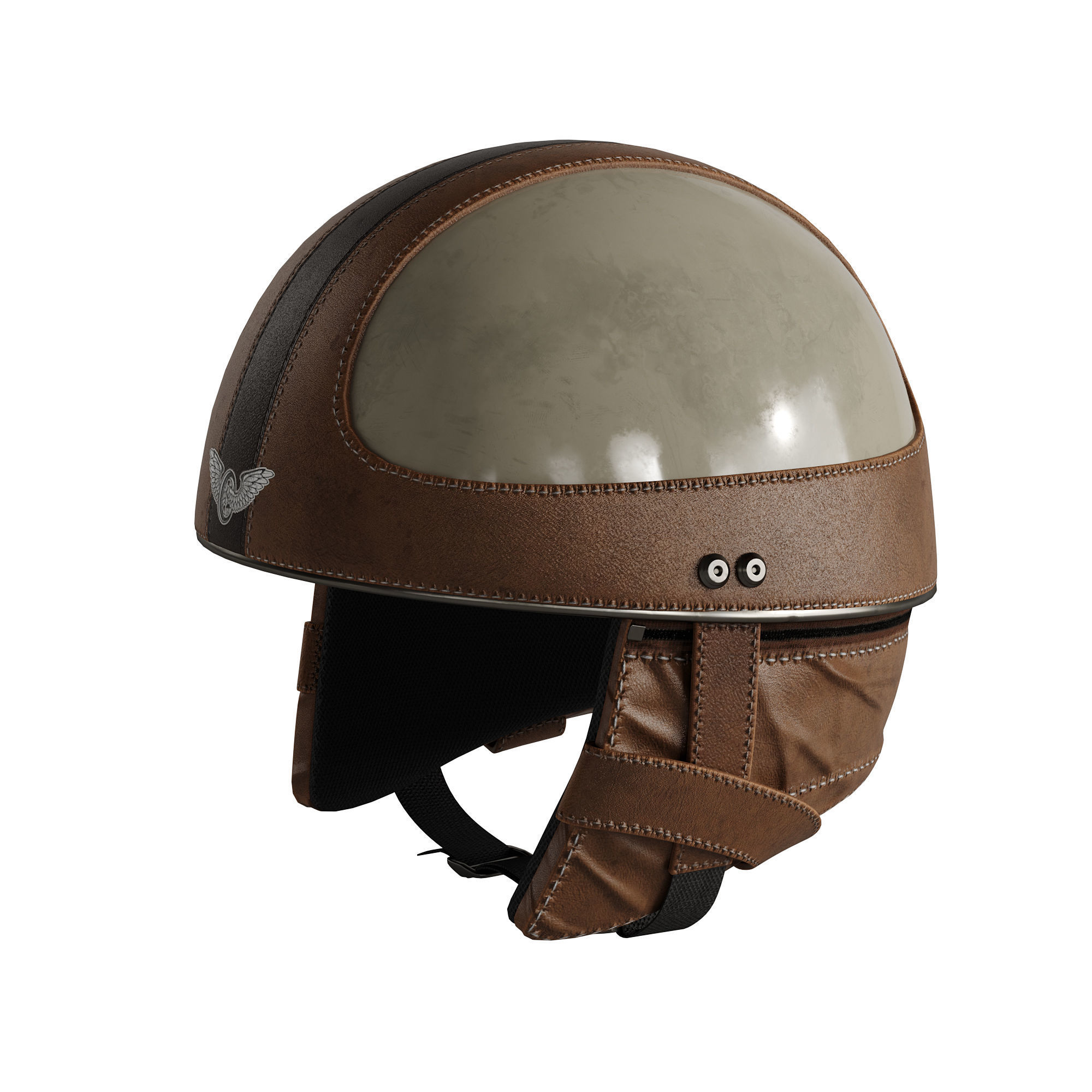 Lether Helmet 6 3D model | CGTrader