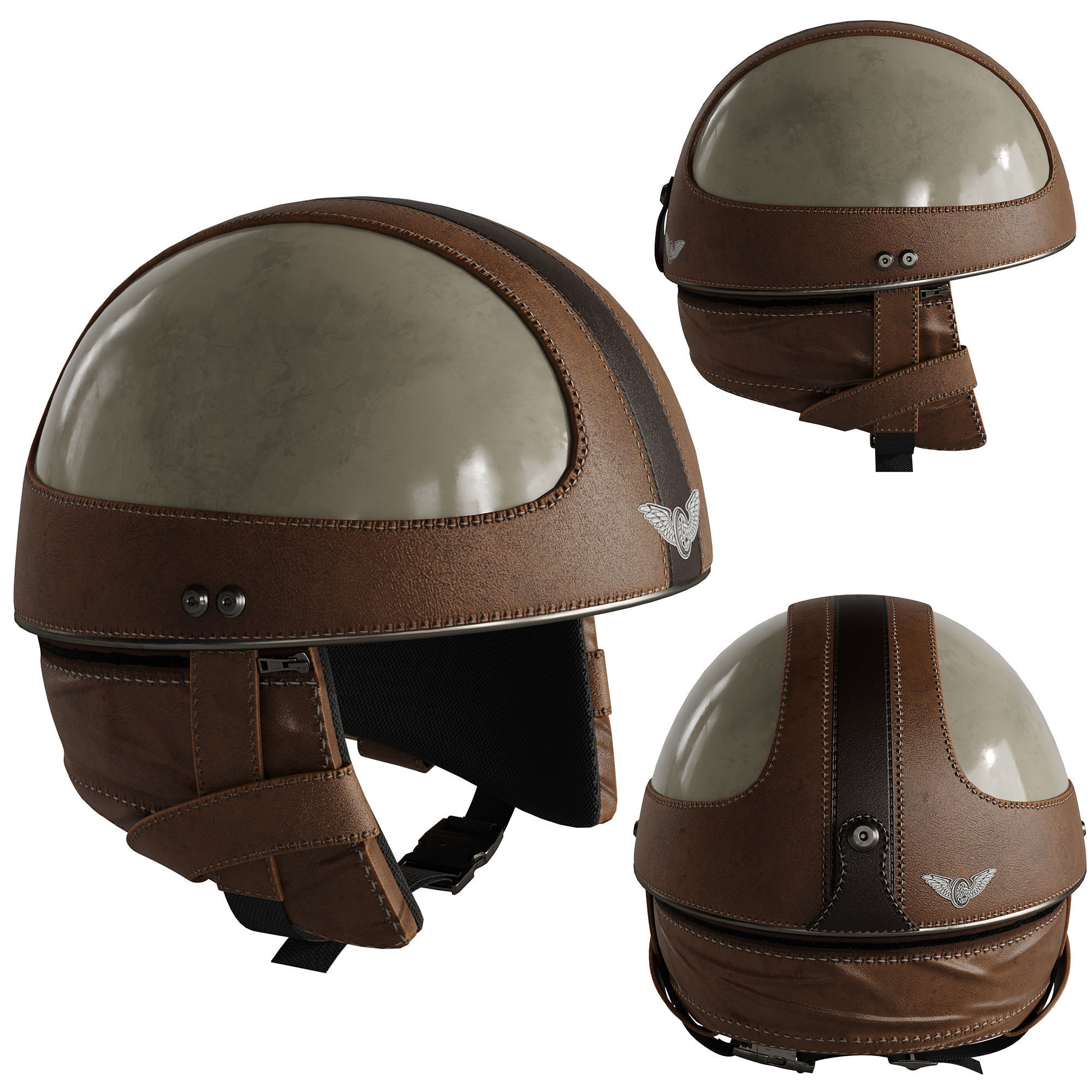 Lether Helmet 6 3D model | CGTrader