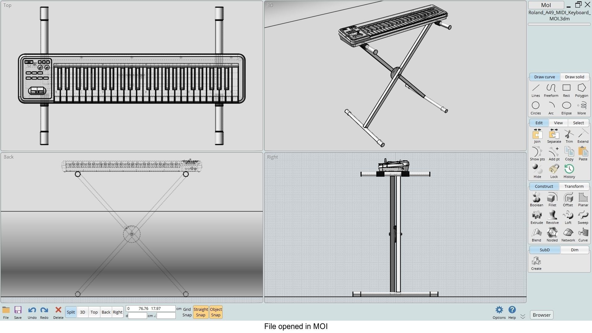 Roland A-49 MIDI Keyboard Controller 3D model | CGTrader