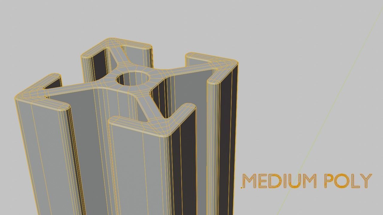 8020 25mm 4-slot extrusion 3D model | CGTrader