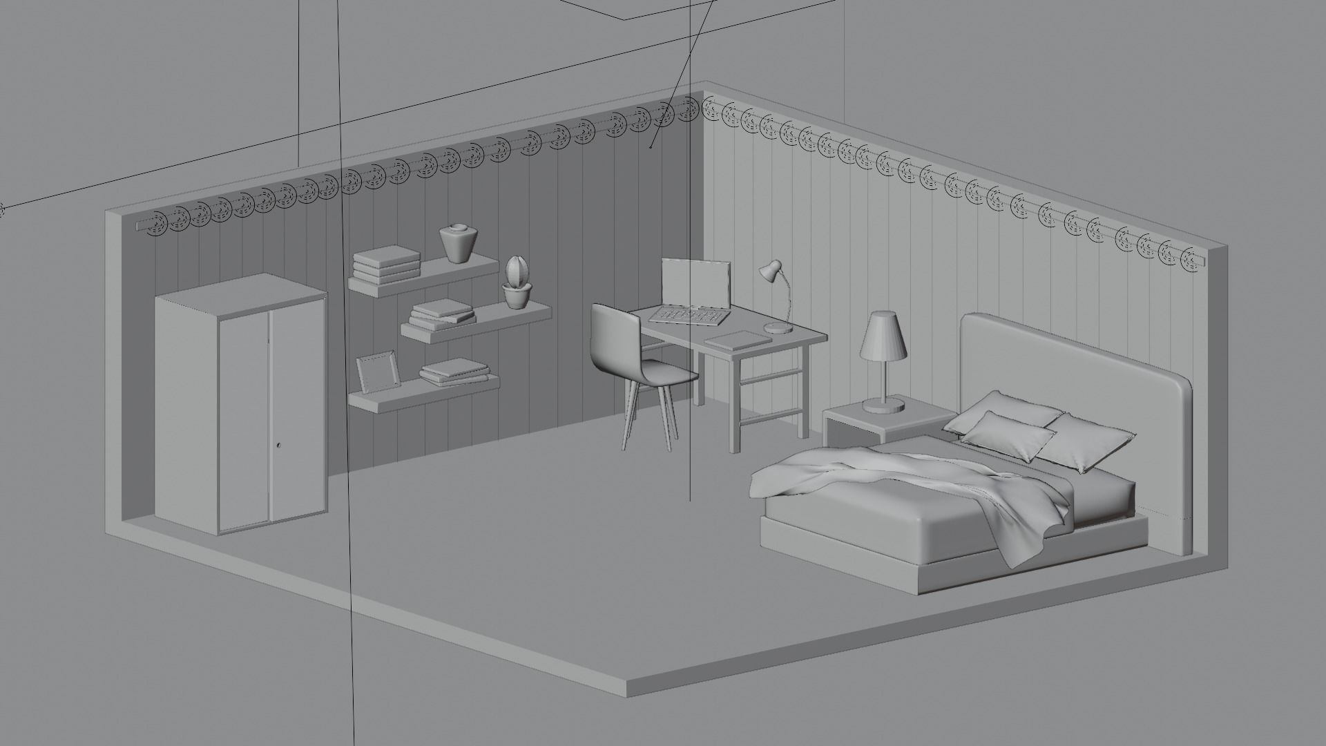 Student Room 3D model | CGTrader
