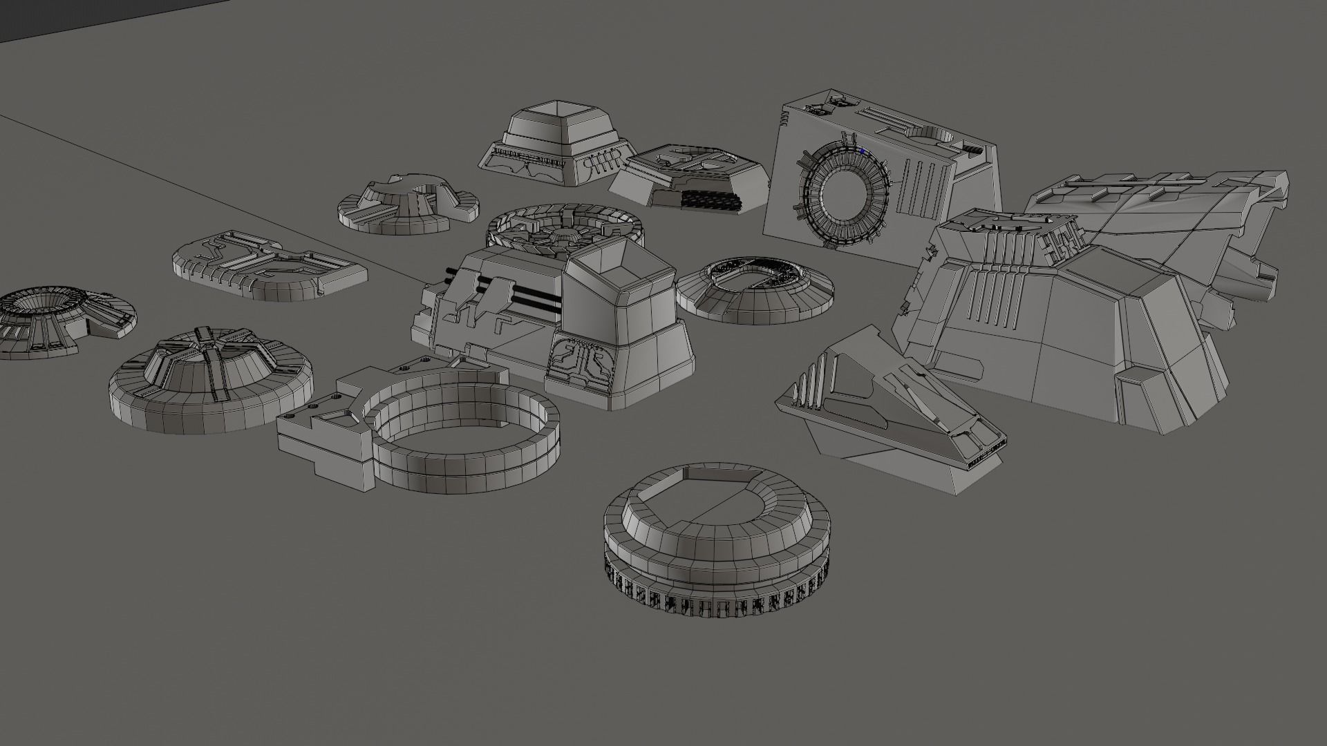 3D model Sci-Fi Futuristic Style Hard Surface Assets VR / AR / low-poly ...