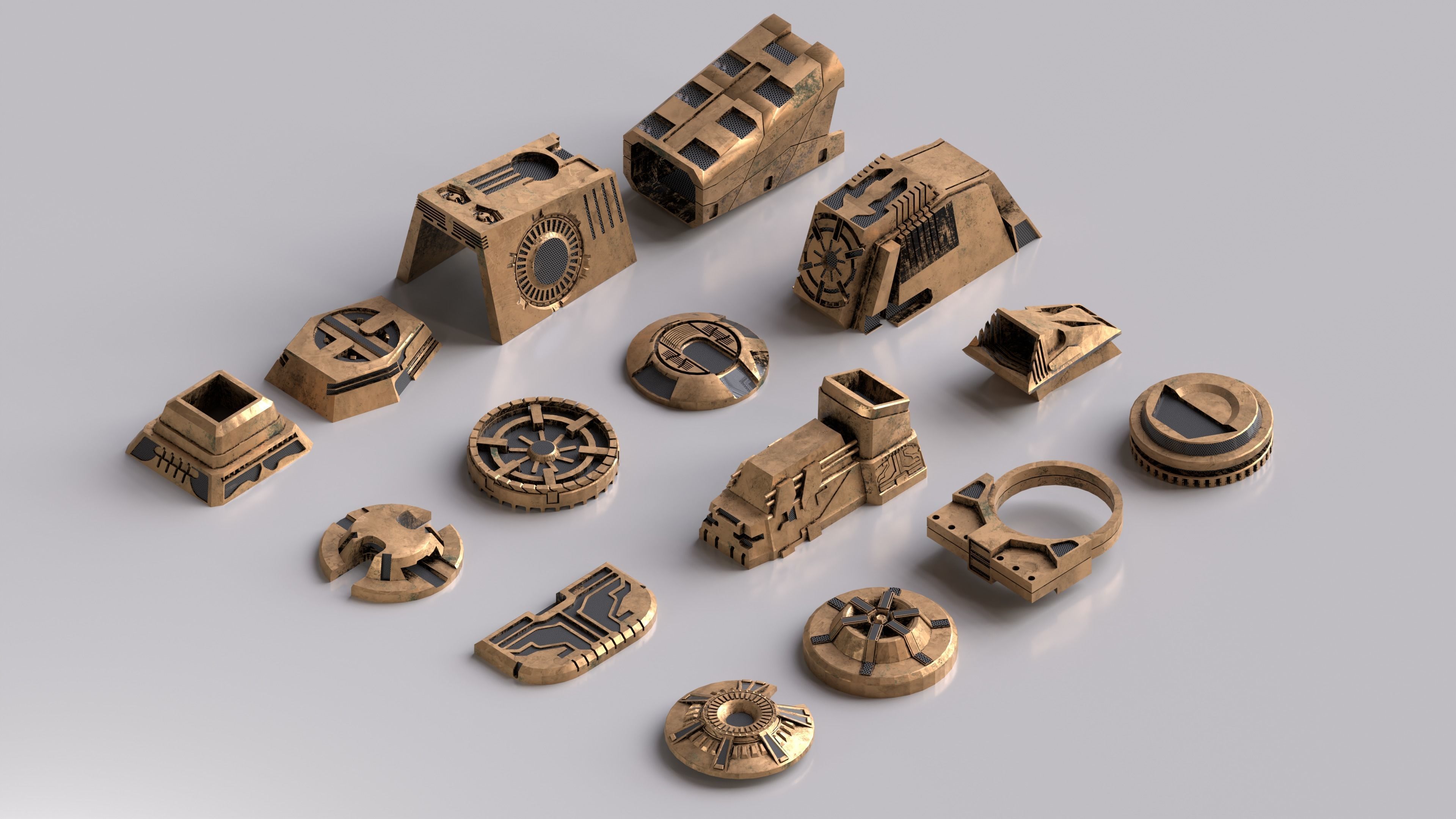 3D model Sci-Fi Futuristic Style Hard Surface Assets VR / AR / low-poly ...