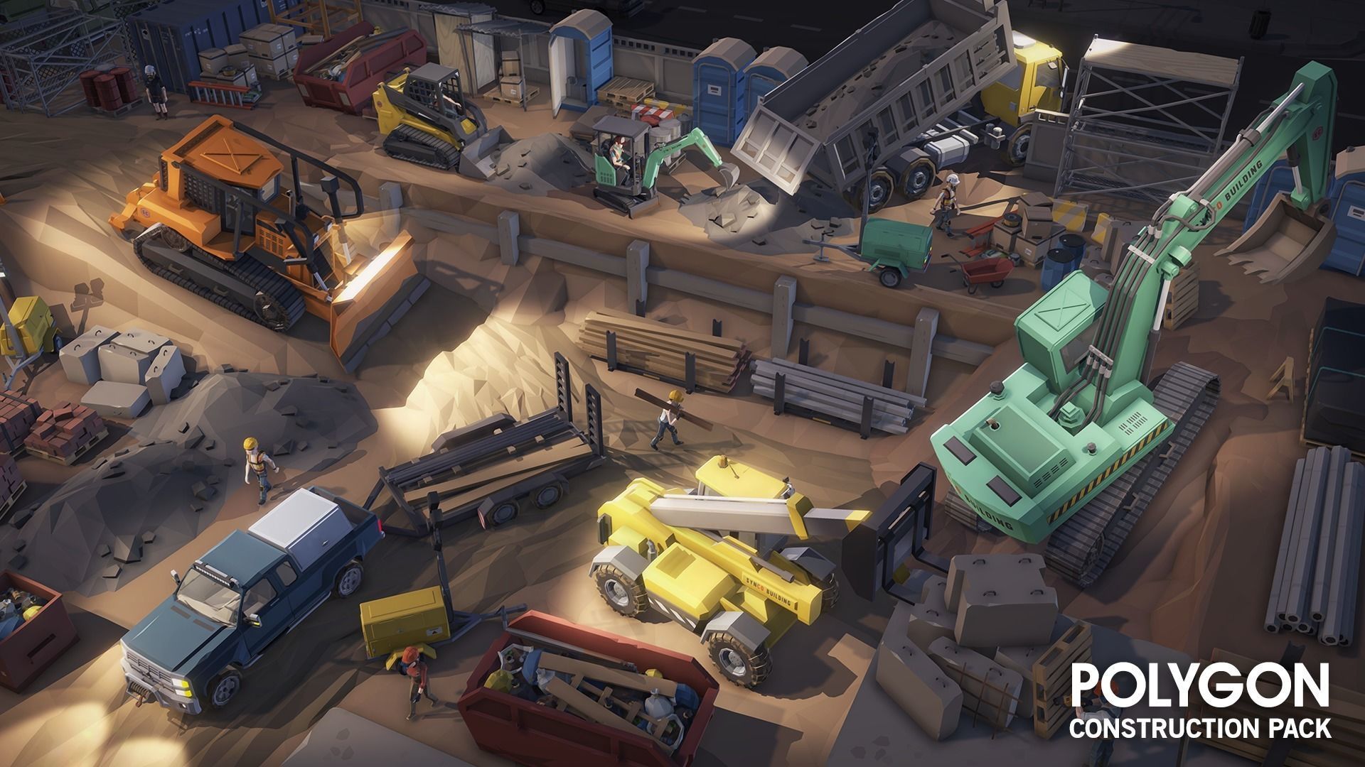 3D model POLYGON - Construction VR / AR / low-poly | CGTrader