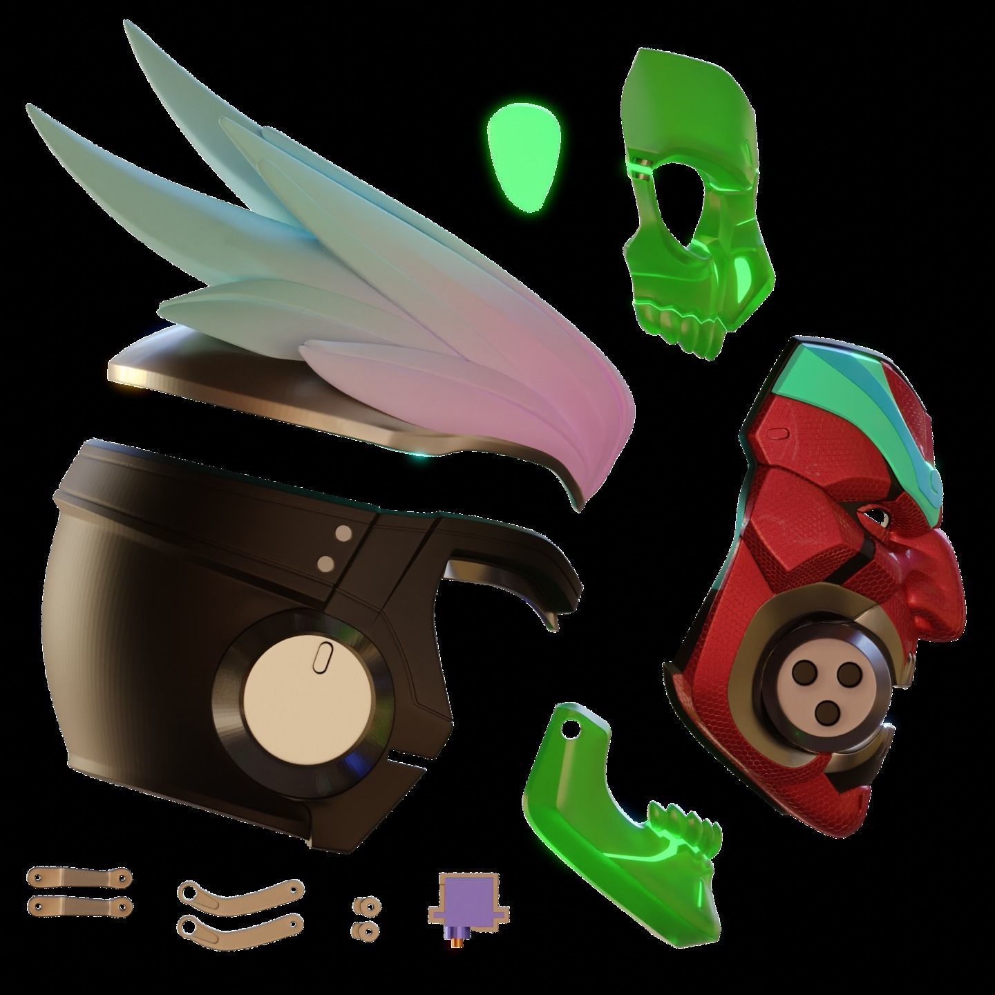 Motorized Cyberdemon Genji Helmet from Overwatch 2 3D model 3D ...