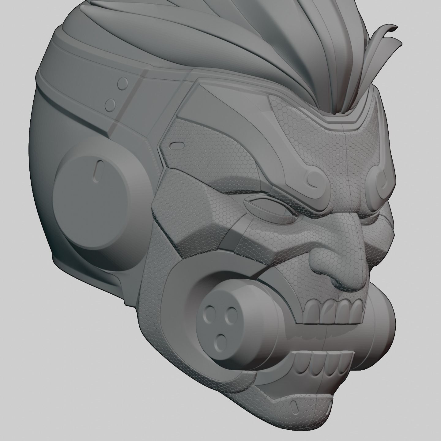 Motorized Cyberdemon Genji Helmet from Overwatch 2 3D model 3D ...