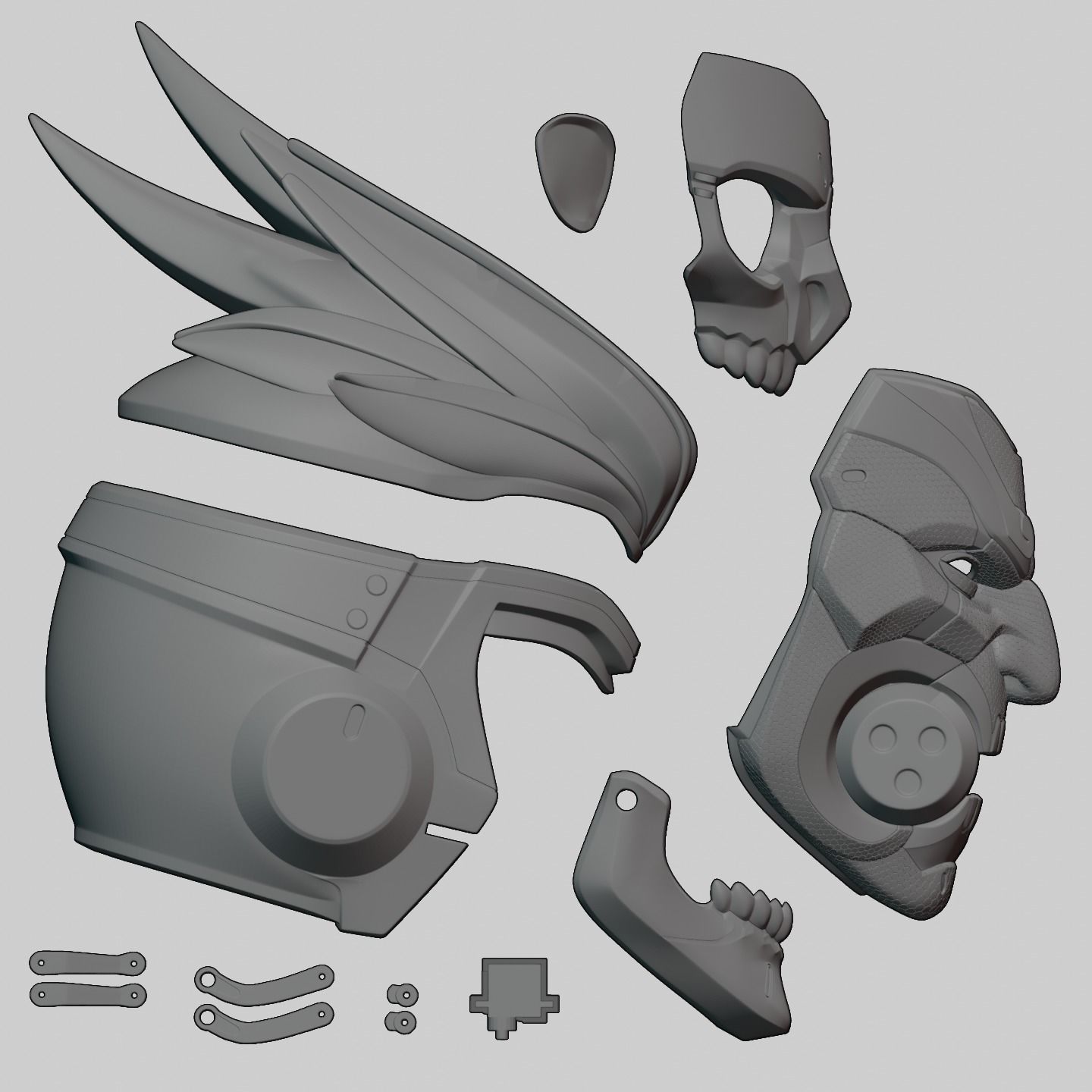 Motorized Cyberdemon Genji Helmet from Overwatch 2 3D model 3D ...