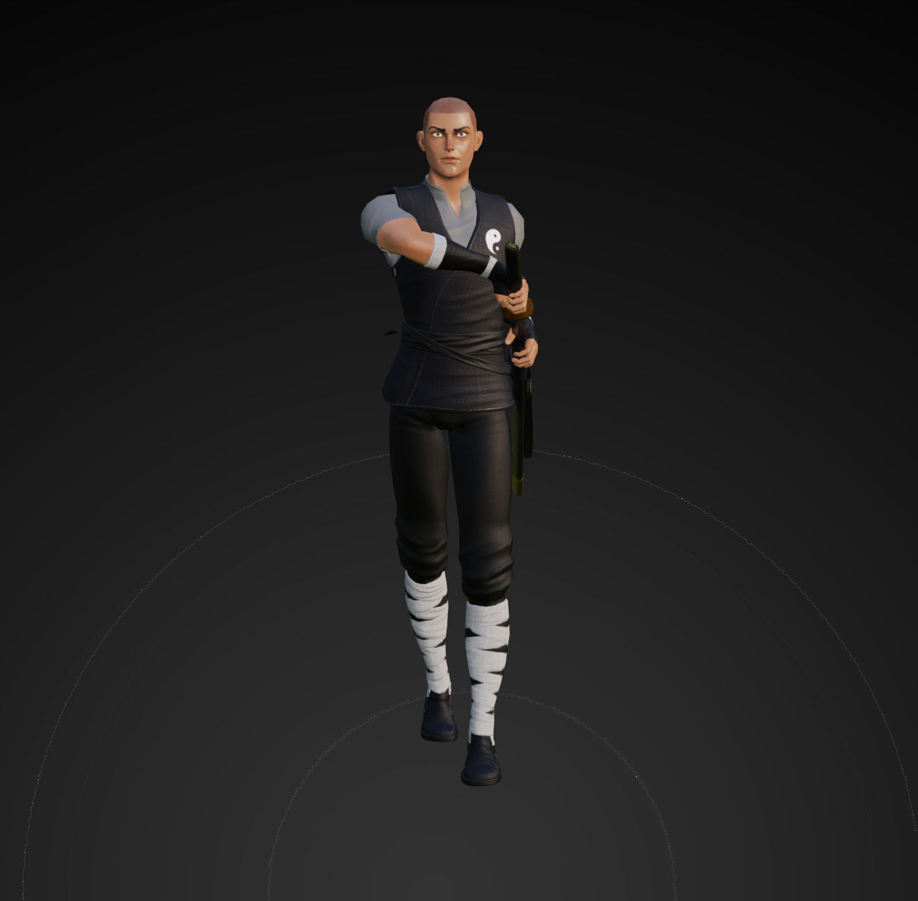 Samurai monk - PBR Low Poly Character free VR / AR / low-poly 3D model rigged | CGTrader